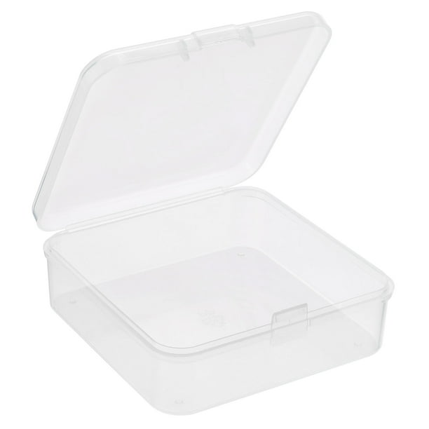 Uxcell 75x25mm Plastic Square Clear Storage Container Box with Lid, 12 ...
