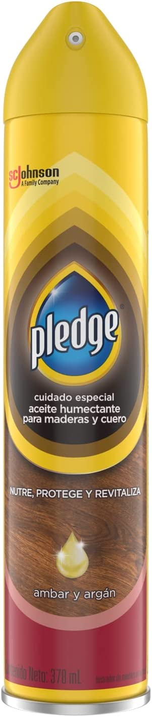 Pledge Aceite Humectante en Aerosol, Para Maderas y Cuero, Aroma Ambar ...