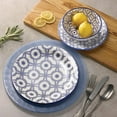 Oxford Floreal Modern Dishware: Nautical Stoneware 12 Piece Dinner Set ...