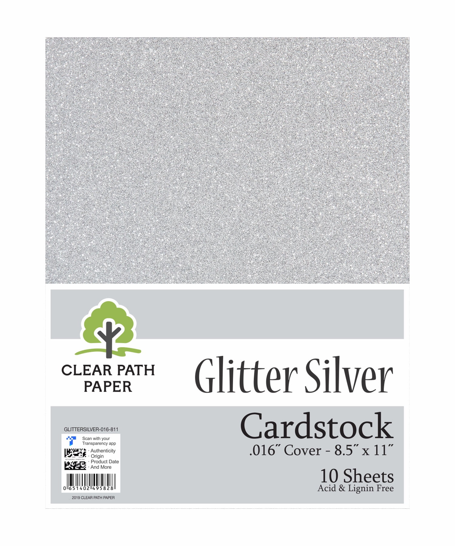 Glitter Silver Cardstock - 8.5 x 11 inch - .016" Thick - 10 Sheets ...