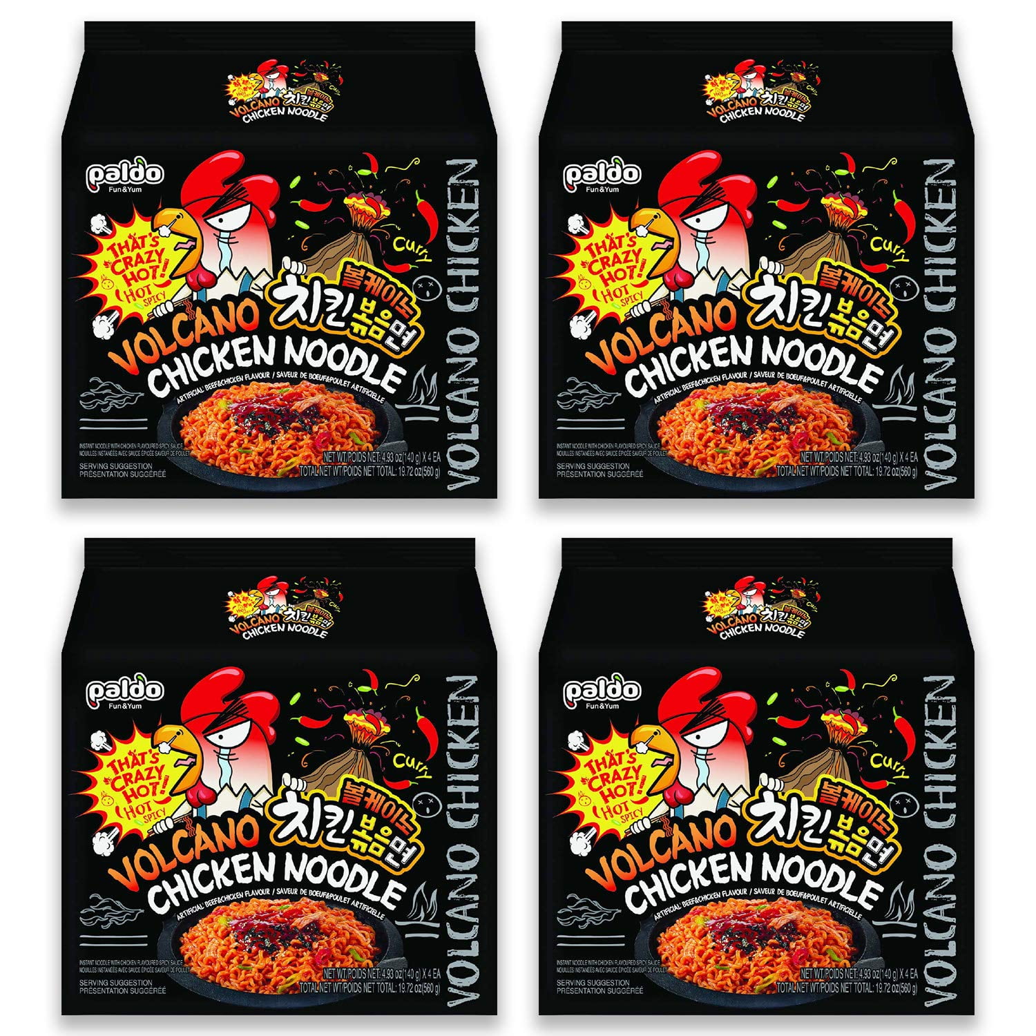 Paldo Volcano Extremely Hot & Spicy Stir Fried Chicken Instant Noodles ...