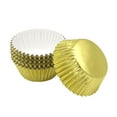 Mombake Standard Foil Gold Cupcake Liners Muffin Baking Cups for Party ...