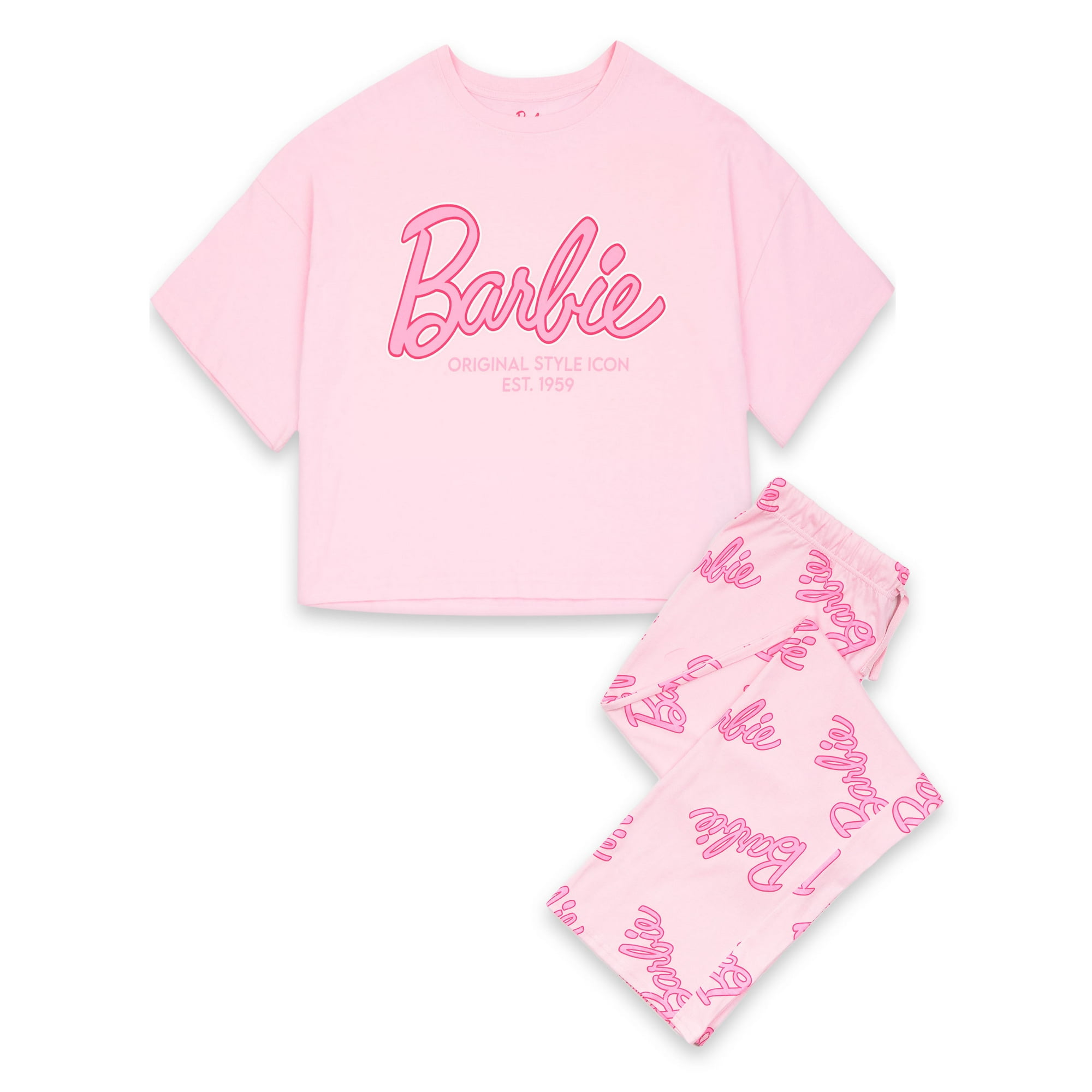 Click here for Barbie Womens Pink Short Sleeve Long Leg Pyjama Se... prices