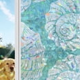 Aqua Conch Window Privacy Film Coastal Summer Ocean Beach Nautical ...