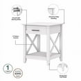 Home Square Wood End Table with Storage in Pure White Oak - Set of 2 ...