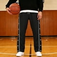 Admvng Men's Pants Elastic Drawstring Waist Stripe Loose Fit Athletic ...