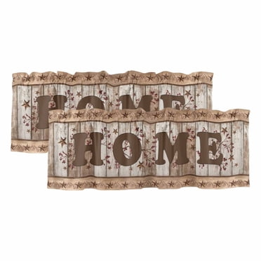 2 Pack Valances for Windows, Vintage Farmhouse Window Valances for ...