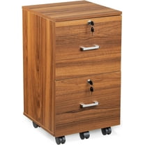 Ktaxon 2-Drawer Rolling Wood File Cabinet with Lock, Portable Vertical ...