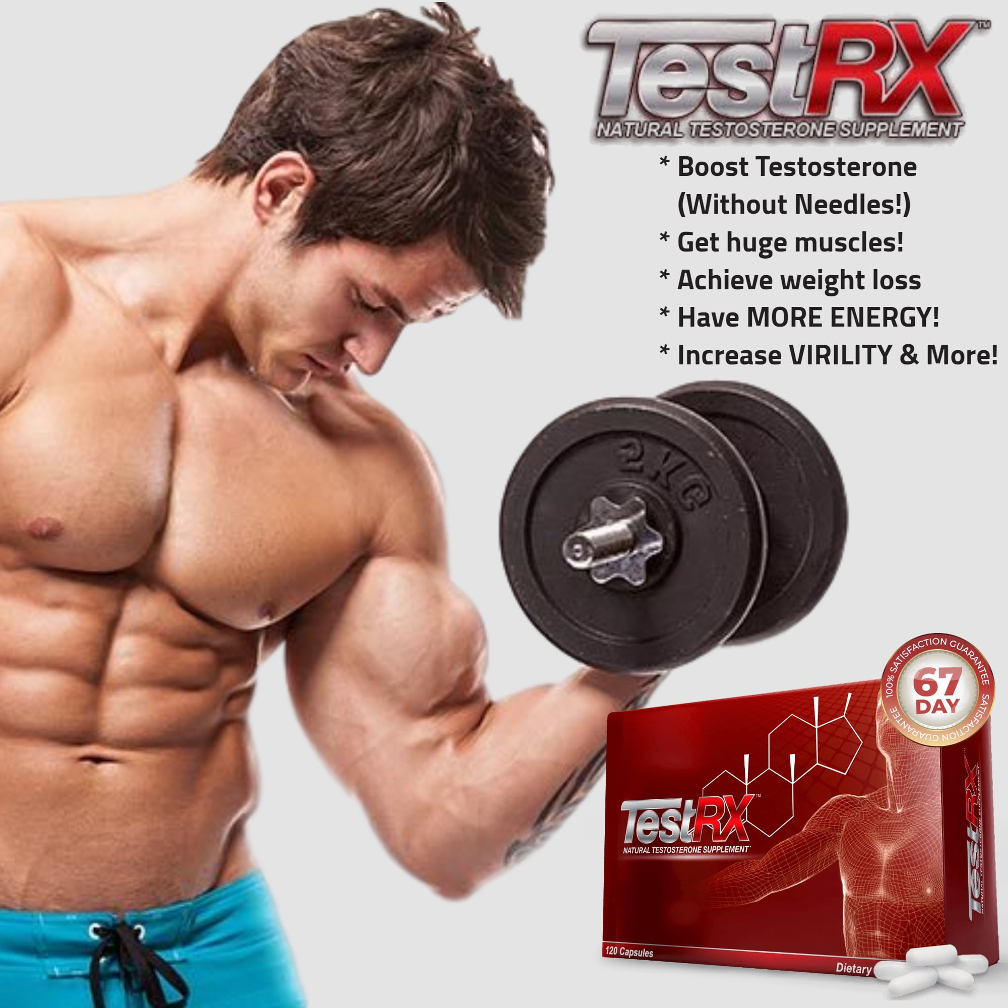 TestRx - 1 box - 120 Capsules - Walmart.com