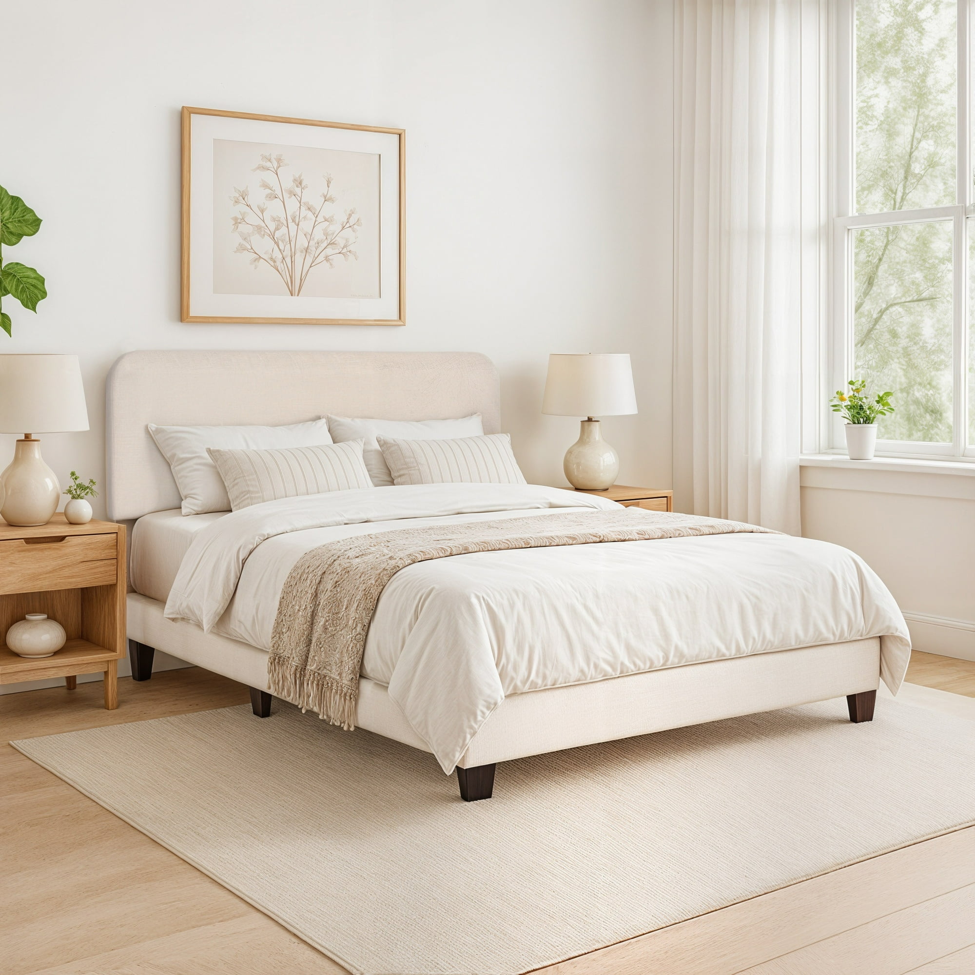 Click here for Corliving Somerset Beige Upholstered Adult King Be... prices