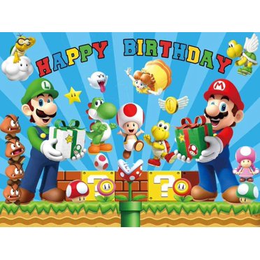 Super Mario Bros Backdrop,Mario Birthday Party Banner Background for ...