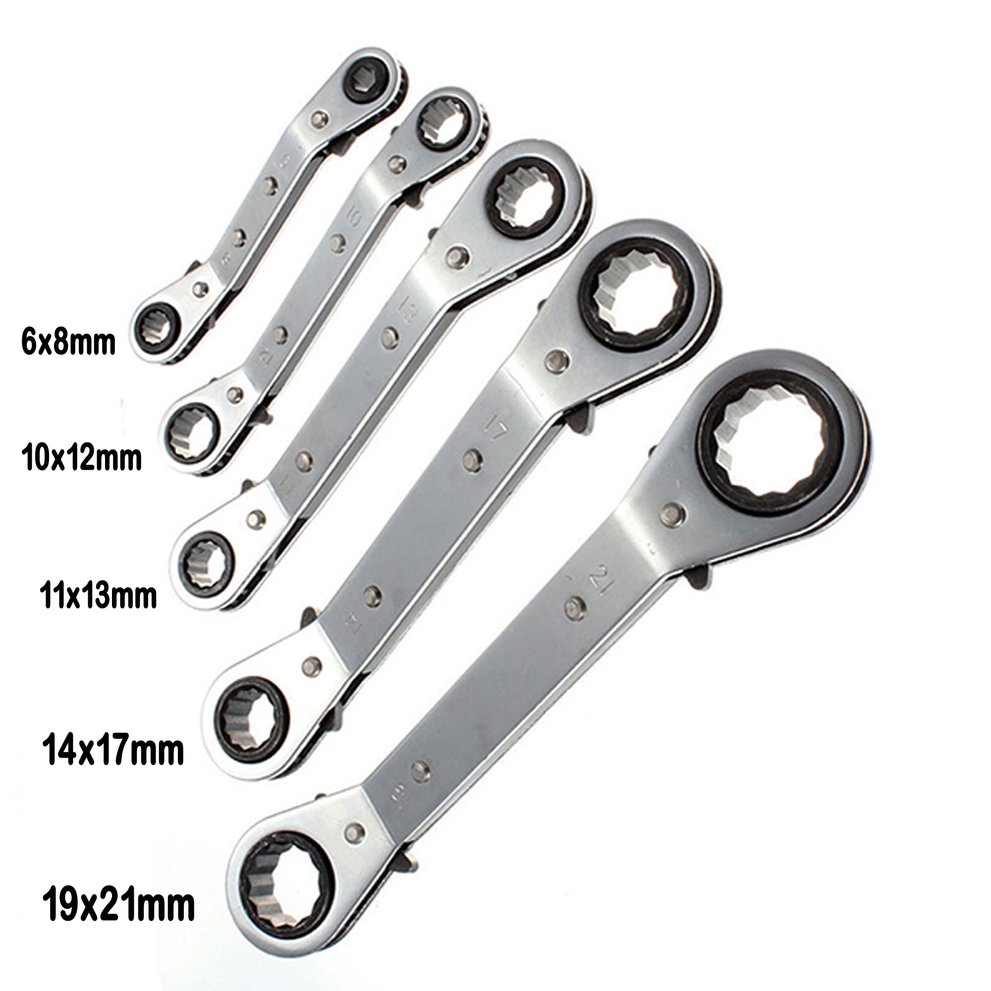 SAYFUT Offset Ring Wrench Set Spanner Ratchet Metric Hand Double-Ended ...