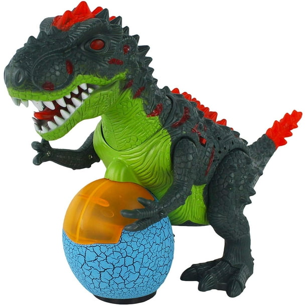 Kid's Battery Operated Bump & Go Toy T-Rex Egg Spinning Dinosaur W ...