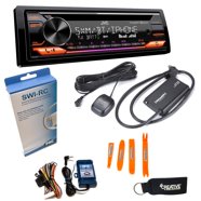 JVC KD-TD72BT Single DIN Bluetooth USB AUX AM/FM Radio CD Player Car Audio Receiver Bundle Combo ...