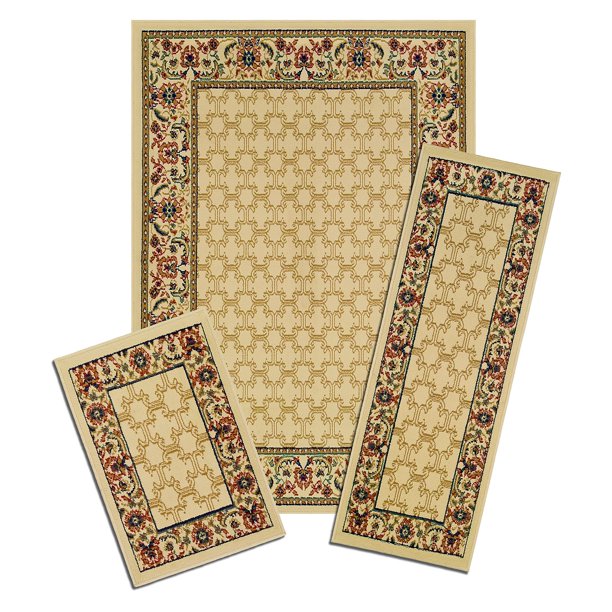 Capri 3 Piece Rug Set, Golden Lattice - Walmart.com