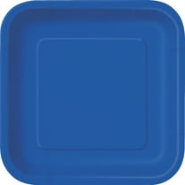 Unique Industries Square Paper Plates, 7 in, Royal Blue, Disposable ...