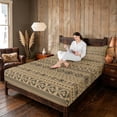 Manfei Bohemian Aztec Bed Sheets,Exotic Style Fuul Size Sheets, Beige ...