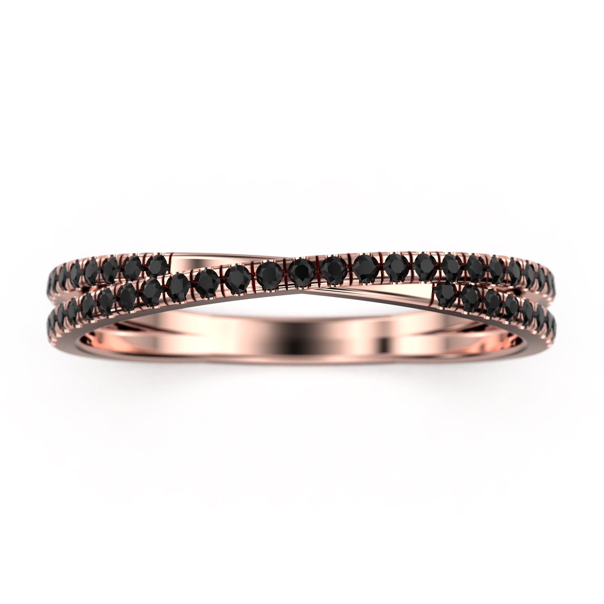 Crossing Style 0.45ct Black Diamond Moissanite 18K Rose Gold Over ...