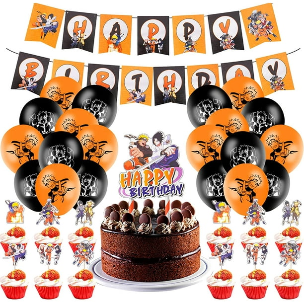 NC 1 Set of Naruto Party Balloons, chiha Sasuke Happy Birthday Banner ...