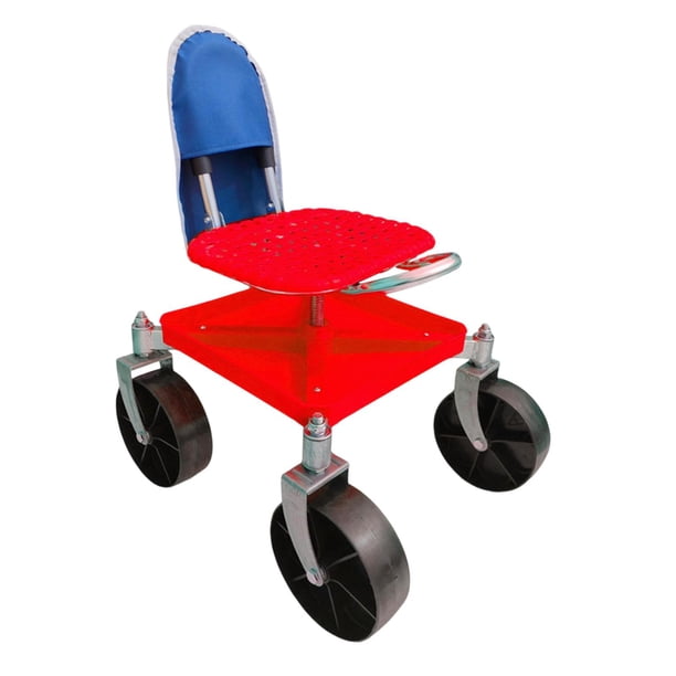 Asiento de trabajo con ruedas para jardín, taburete para desherbar ...