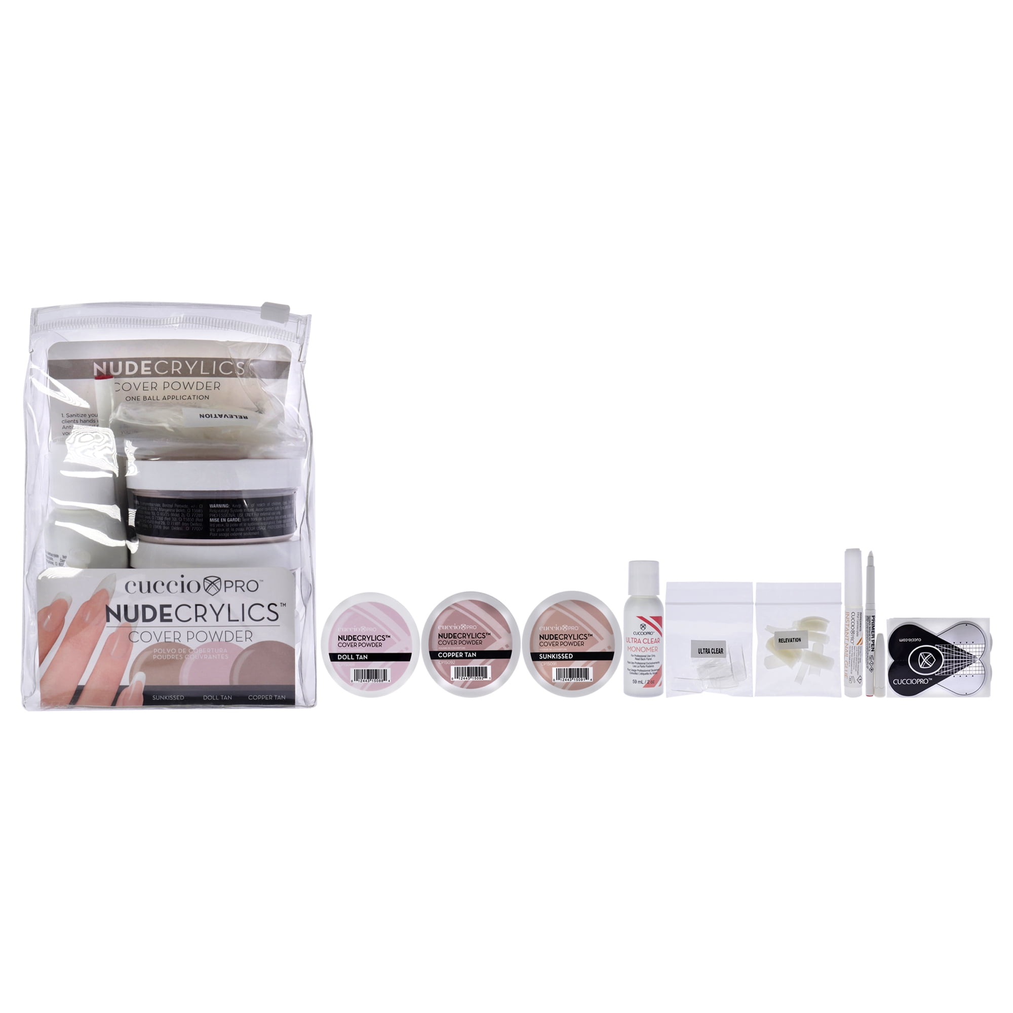 Kit de polvos de cobertura Nudecrylics de Cuccio Pro para mujeres: 9 ...