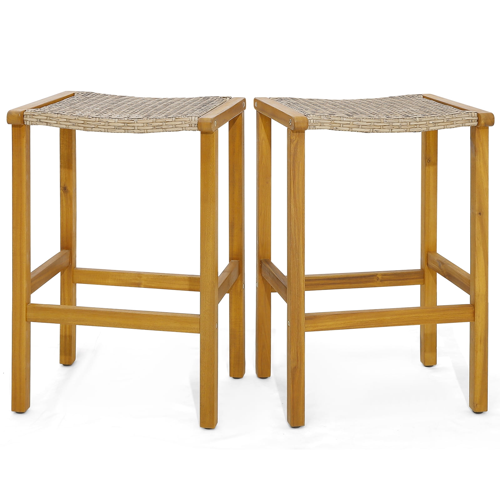 Click here for Patiojoy Outdoor Wood Bar Stools Set Of 2 30 Bar H... prices