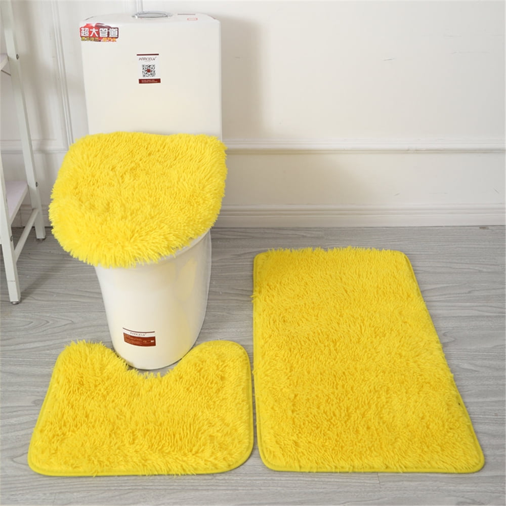 Bath Rug Set 3Piece with Toilet Lid Cover and Rug Set Combo, Soft ...