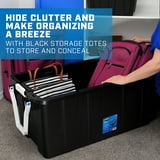 HART 50 Gallon Heavy Duty Rolling Plastic Storage Bin Container with ...