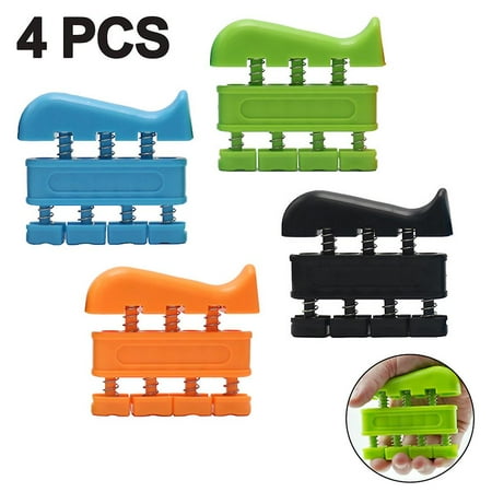 4pcs Finger Strengthener Hand Exerciser Trainer Spring-loaded Hand Grip ...