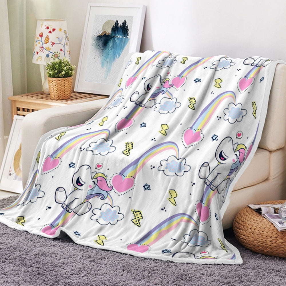 Funny Unicorns Blanket for Toddler Girls Boys, Super Soft Warm Fuzzy ...