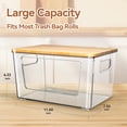 2 Pack Trash Bag Holder with Bamboo Lid, Stackable Trashbag Dispenser ...