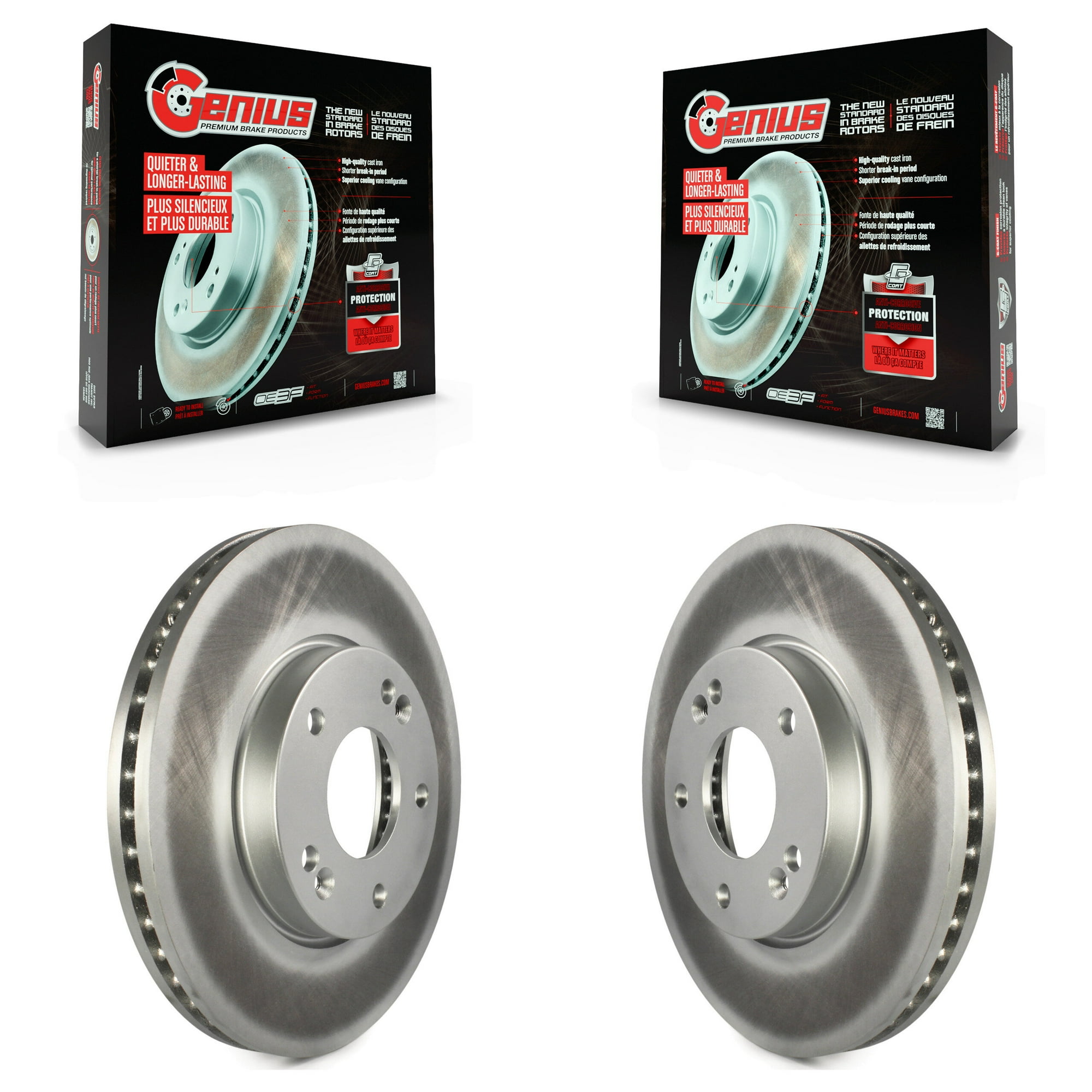 Click here for Genius Front Coated Disc Brake Rotors Pair For Car... prices