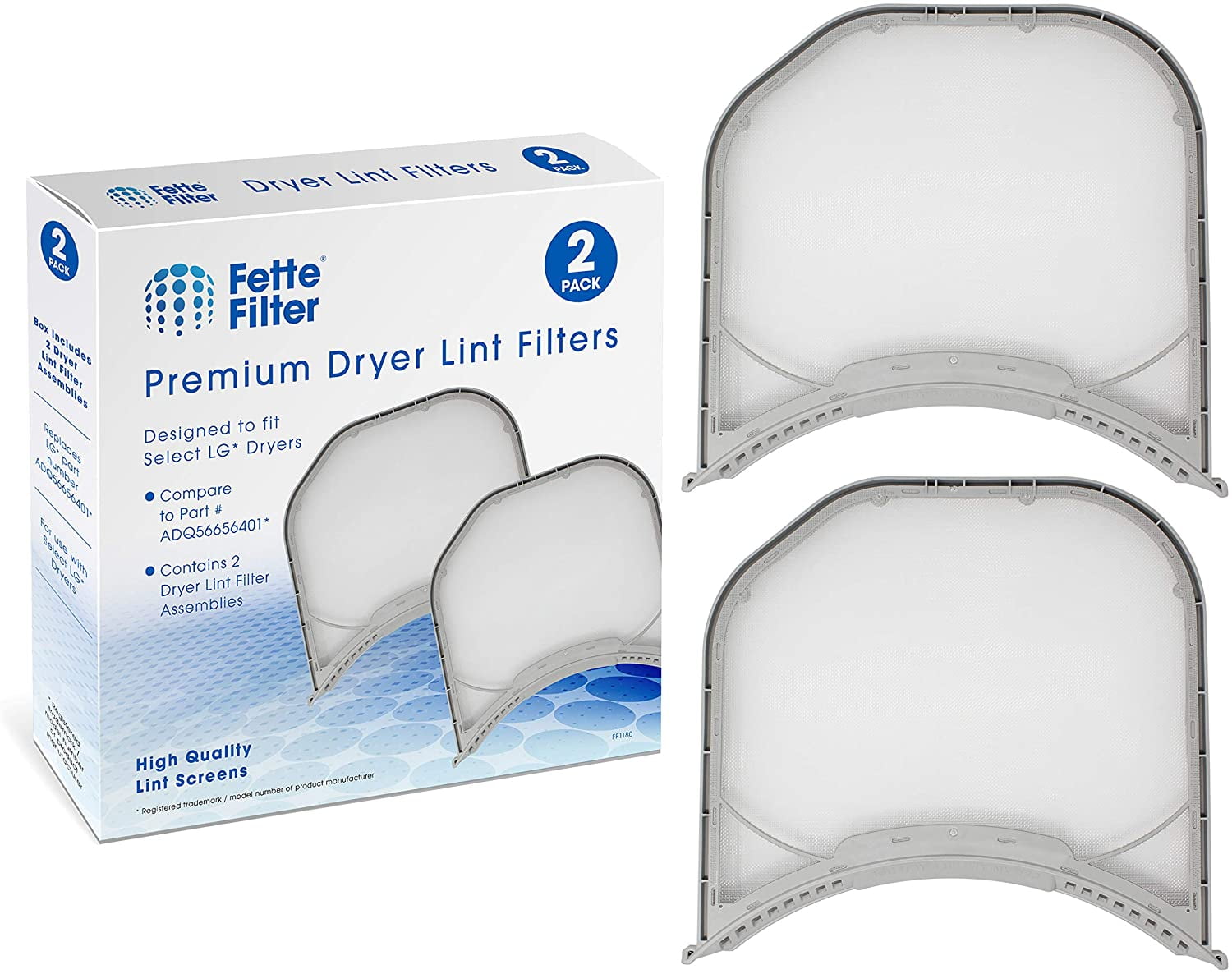 Pack of 2 Dryer Lint Screen Compatible with LG ADQ56656401 Lint Filter ...