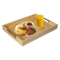 MinBoo 3-Piece Large Bamboo Serving Trays with Handles - Ottoman ...