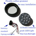 Pair of 4" Clear Lens Round Red LED Light Brake Stop Turn Tail Signal w ...