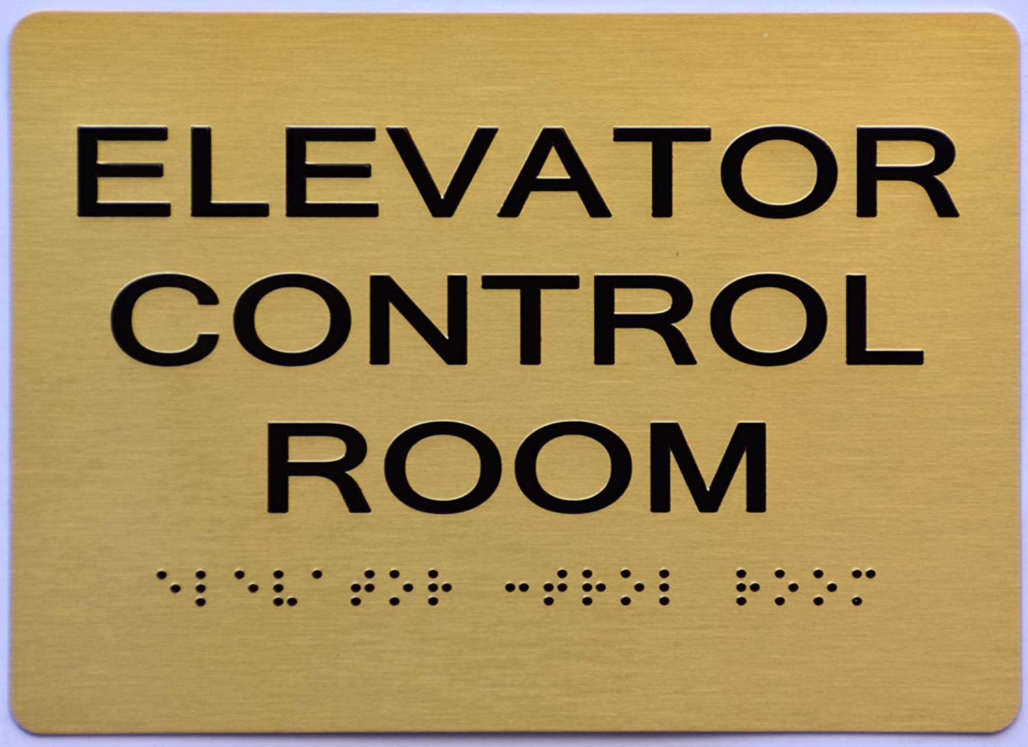 Elevator Control Room Sign -Gold(Aluminium, Gold/Black,Size 5x7) The ...