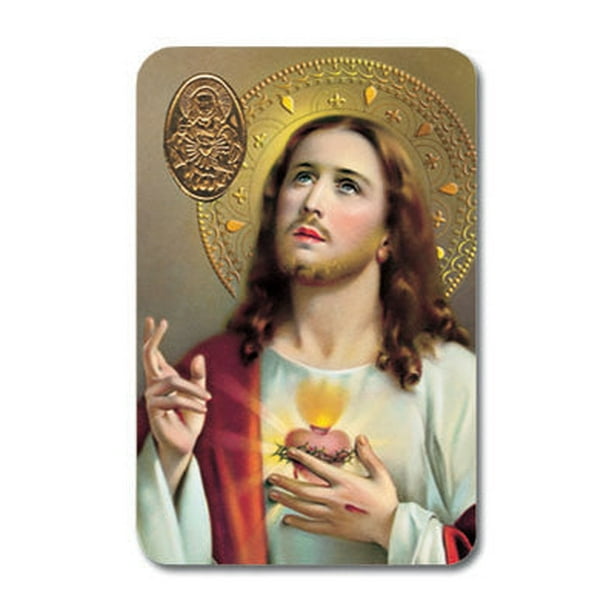Immaculate Heart of Mary Laminated Catholic Prayer Holy Card with Medal ...