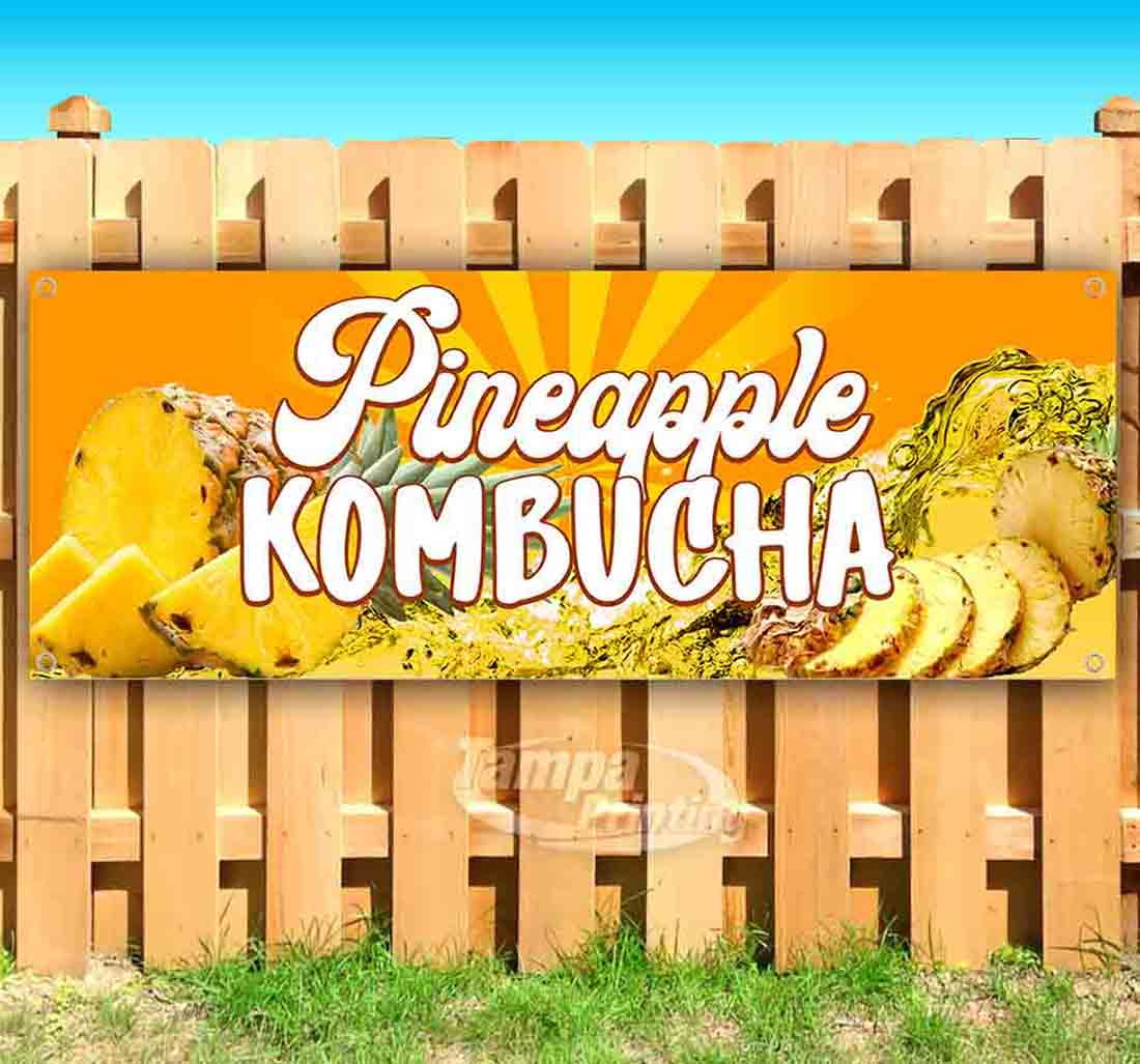 Pineapple Kombucha 13 Oz Banner | Non-Fabric | Heavy-Duty Vinyl Single ...