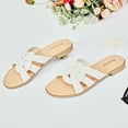 Ataiwee Women's Flat Slide Sandals - Ladies Comfortable Cross Strap ...
