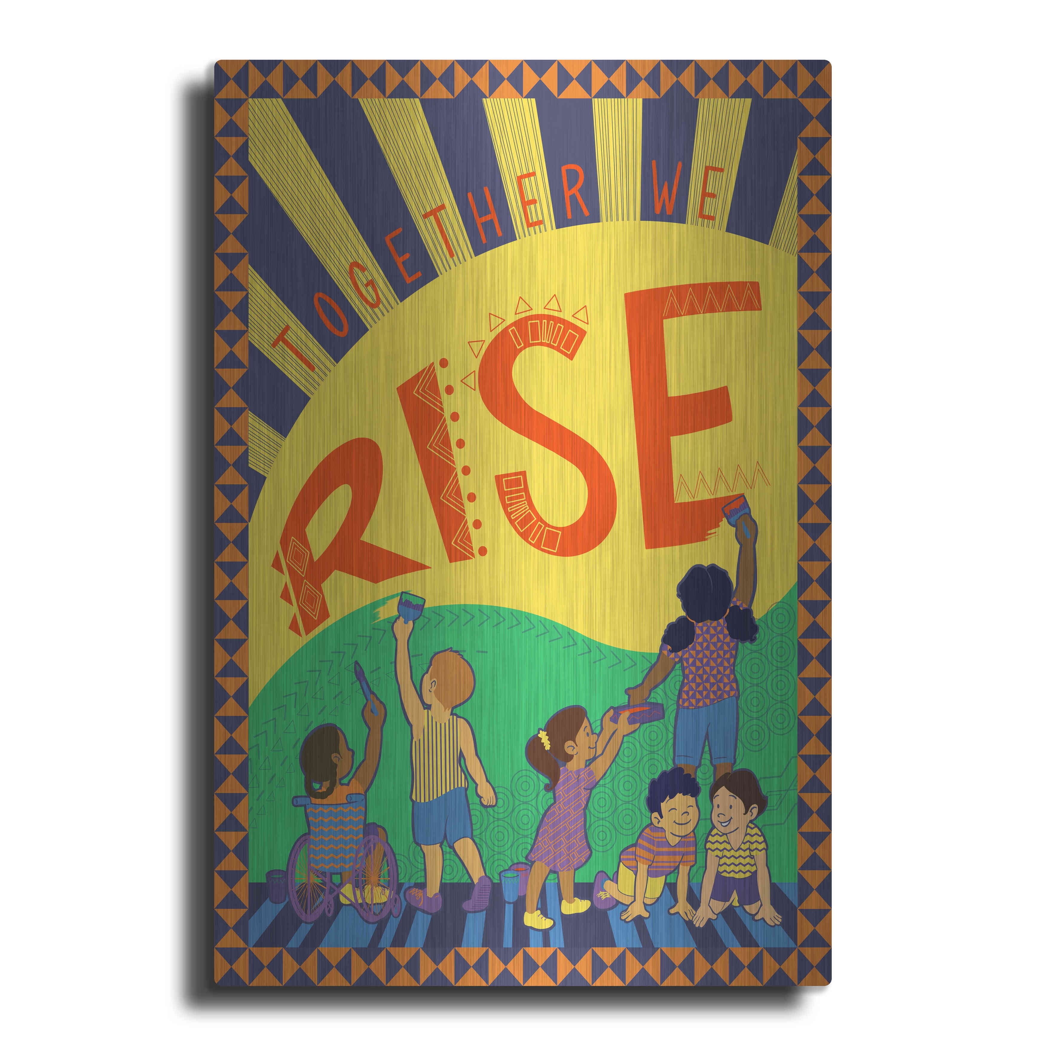 Luxe Metal Art 'Together We Rise' by Kris Duran, Metal Wall Art, 16"x24 ...