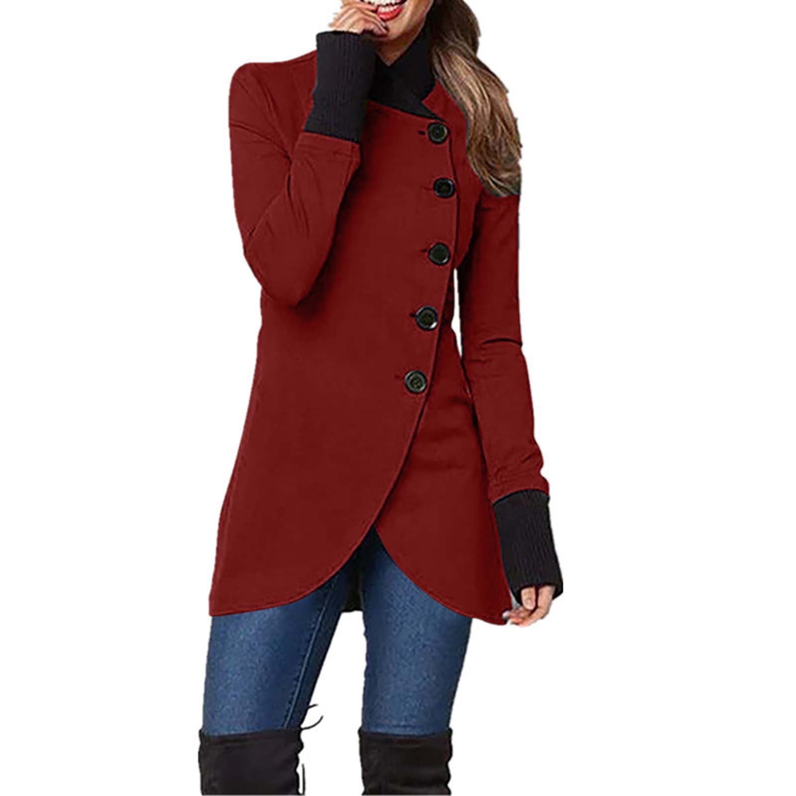 Click here for Aqestyerly Womens Long Sleeve Button Up Coat Solid... prices