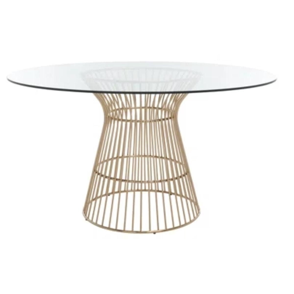 Palma Dining Table With Tempered Glass Top And Gold Metal Base - Walmart.ca