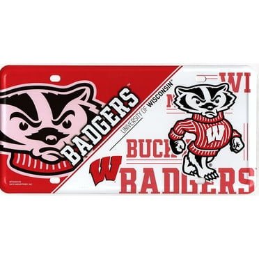 Wisconsin Badgers #1 Fan Metal License Plate - Walmart.com