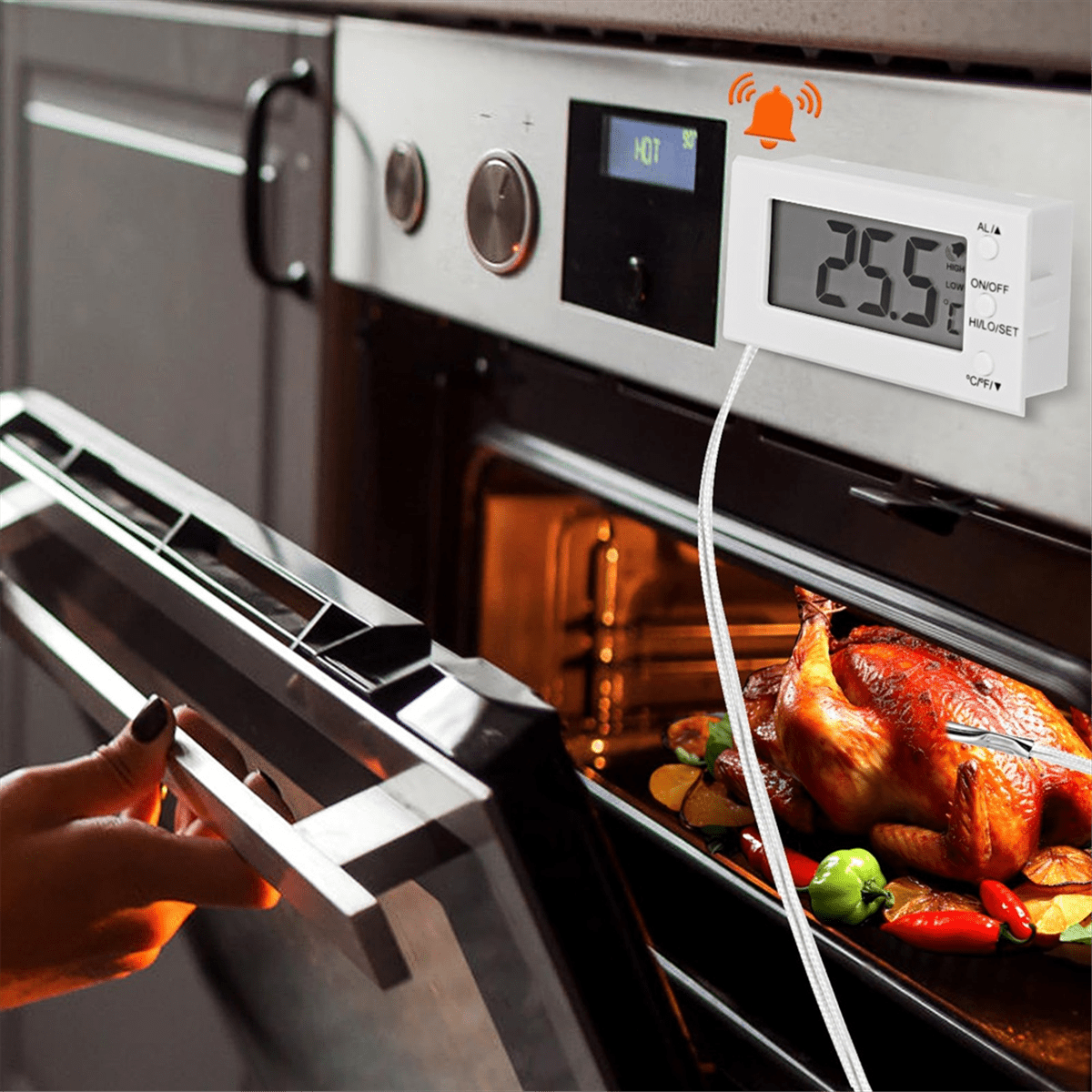 Click here for Unbranded Digital Oven Thermometer With Probe -58°... prices