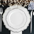(90 PACK) EcoQuality 7.5" inch Round White Plastic Plates with Silver ...