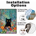 Black Cat Flowers Retro Wall Decor Metal Tin Sign 8" x 12" Garden Black ...