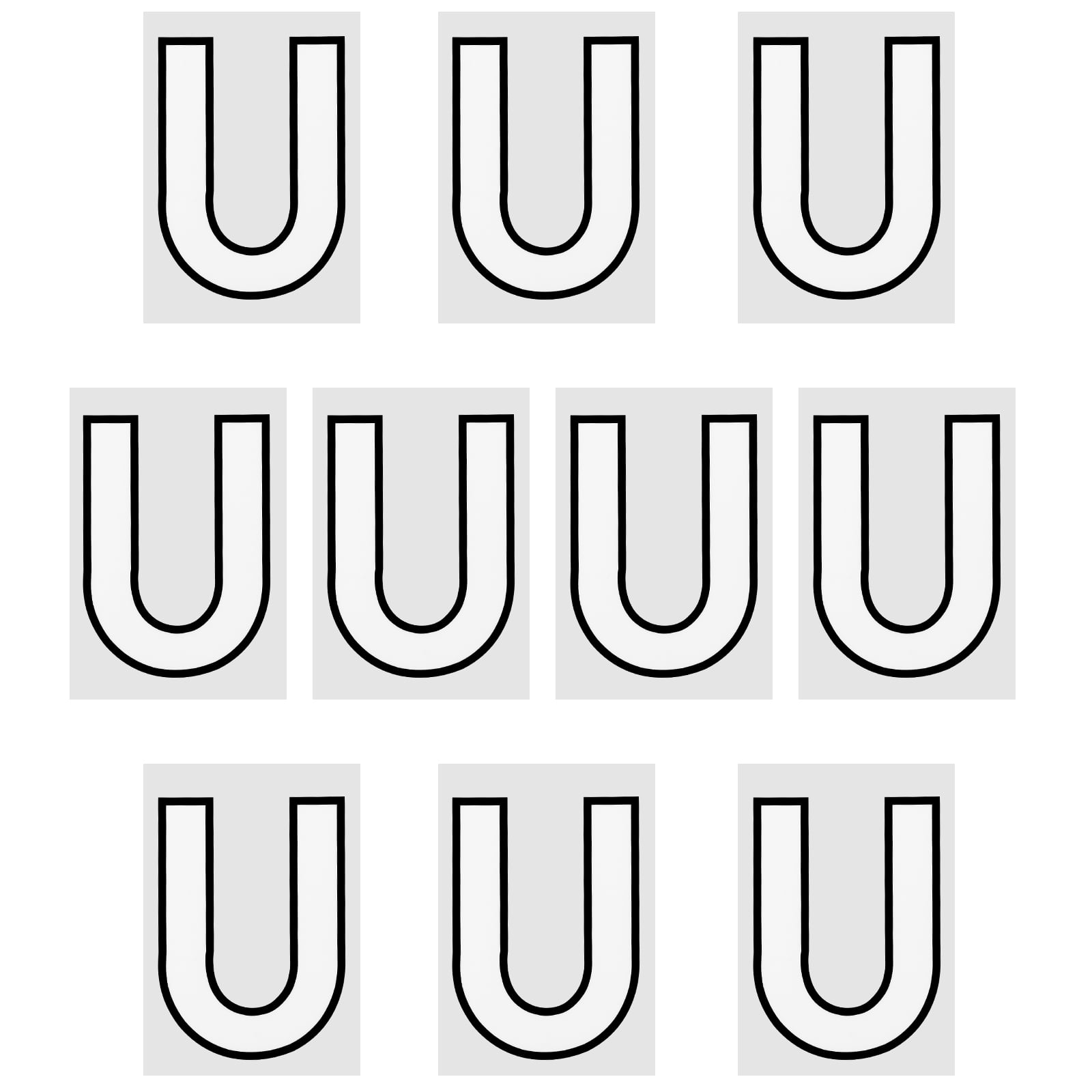 Uxcell Letter U Patches Iron on Heat Transfer Letters 2 Inch White ...