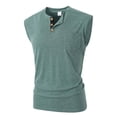 Ceisia Men's Big & Tall Henley Neck Sleeveless Tank Top Button Placket ...