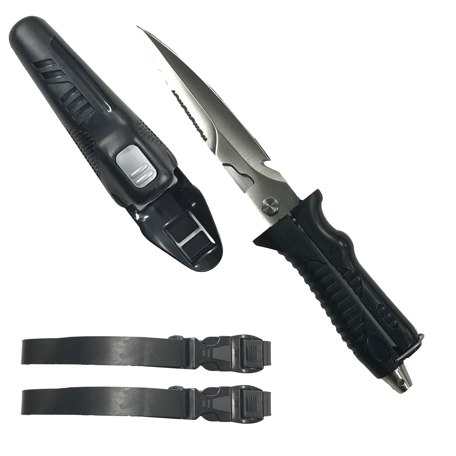 Scuba Choice 2 in 1 Dive Knife and Scissor with Sheath & Straps ...