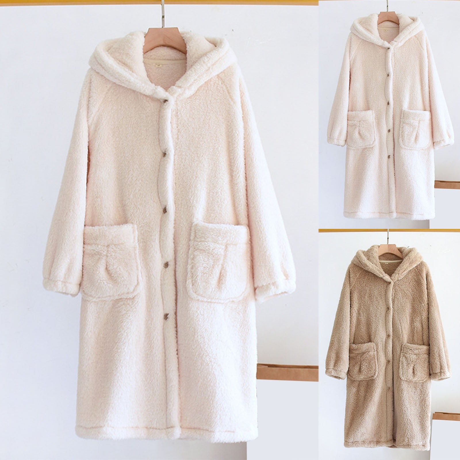 Click here for Cflvaek Thick Robes For Women With Hoods Thermal F... prices